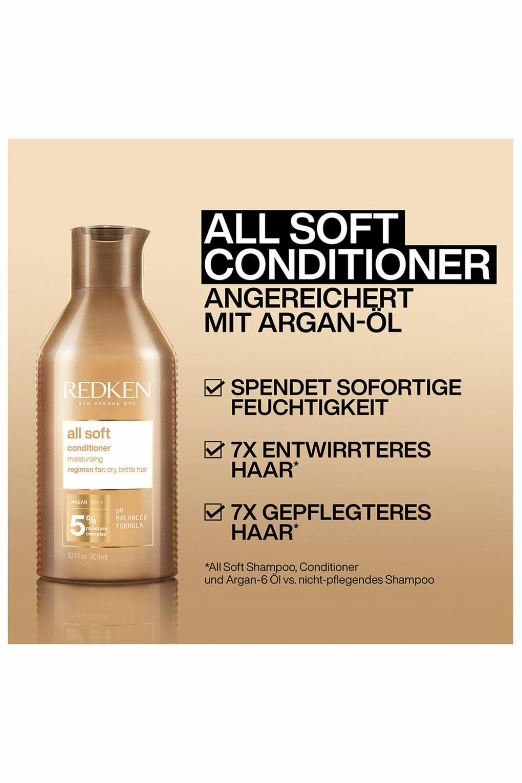Кондиционер с аргановым маслом для сухих и ломких волос Redken All Soft Conditioner 500мл.