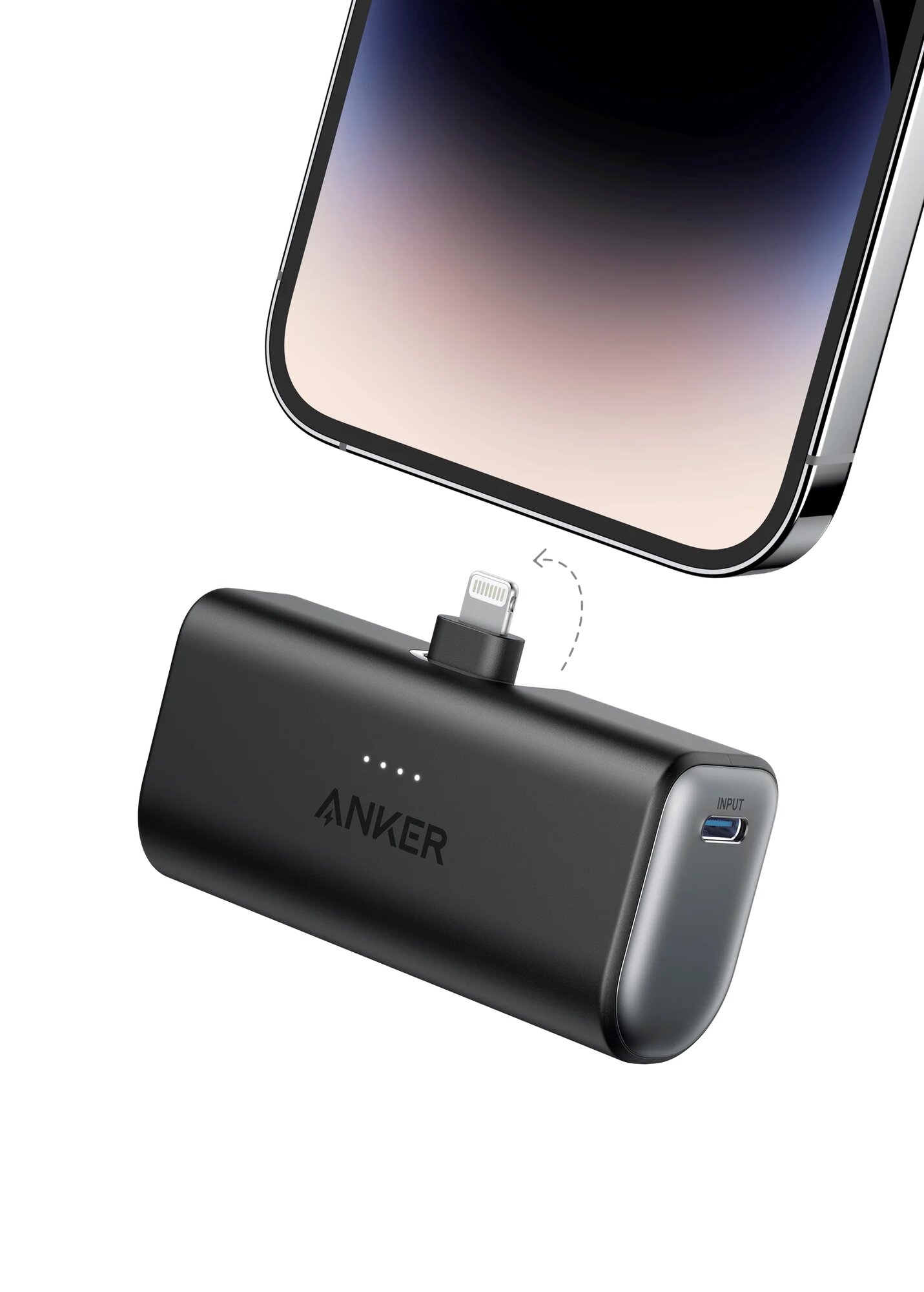 Внешний аккумулятор встроенный разъем Lightning Anker 621, черный