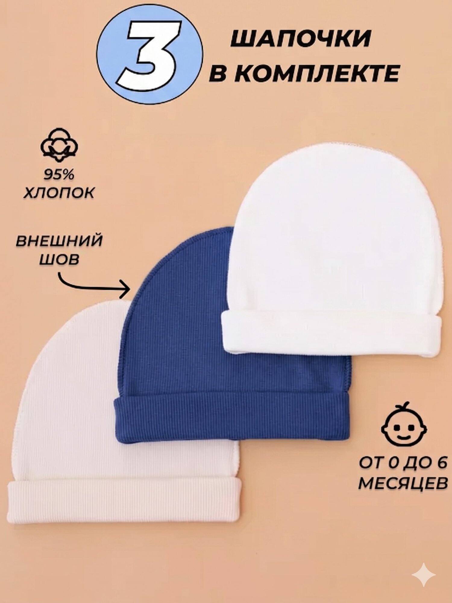 Шапка для новорожденного КiВi