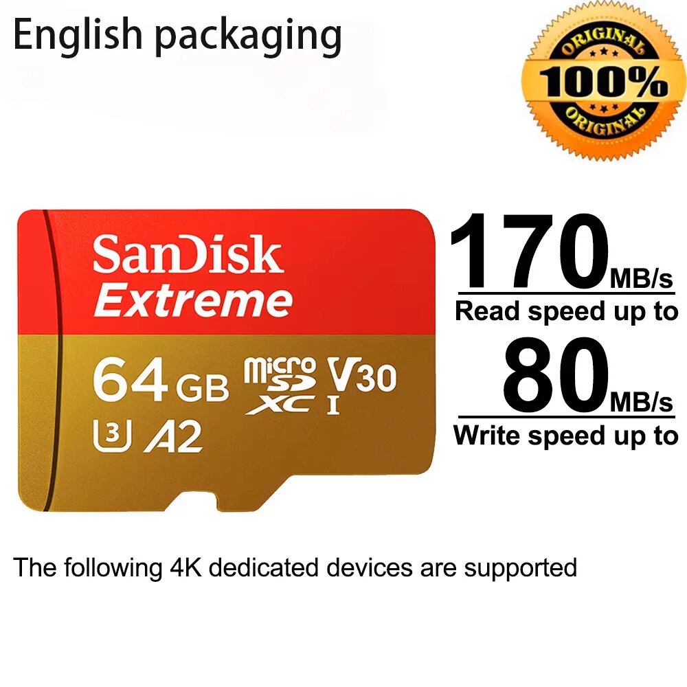 SanDisk Extreme 64GB MicroSD V30 A2 170MB/s