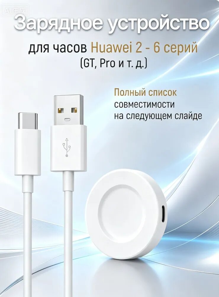 Беспроводная зарядка для умных смарт часов Huawei Gt 5 / 5 Pro / Gt 4 / 4 Pro Gt 3 / 3 Pro / D магнитное зарядное