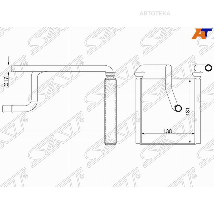 Радиатор отопителя салона HONDA FIT/JAZZ GD1-4 01-07 5D SAT STHD753950