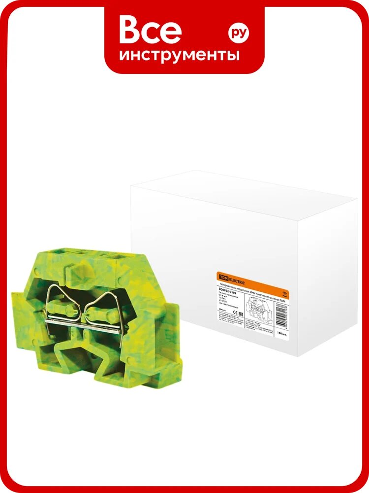 Микроклемма модульная TDM ELECTRIC МКМ 4мм2 желто-зеленая SQ0822-0109