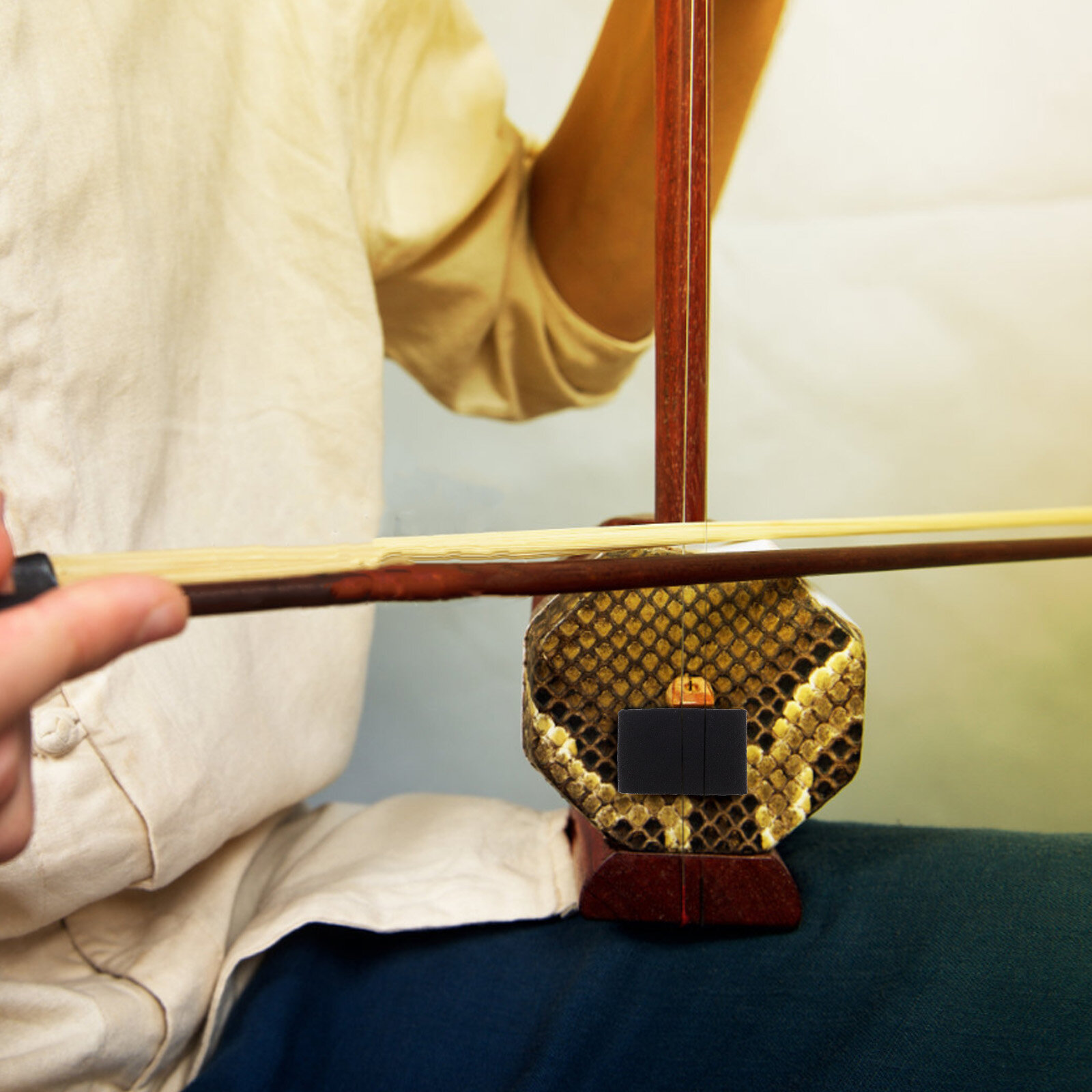 4pcs Подушка Для Тишины Erhu Из Мягкой Кожи Для Ослабления Звука Музыкального Инструмента 15.00X3.00X0.10Cm