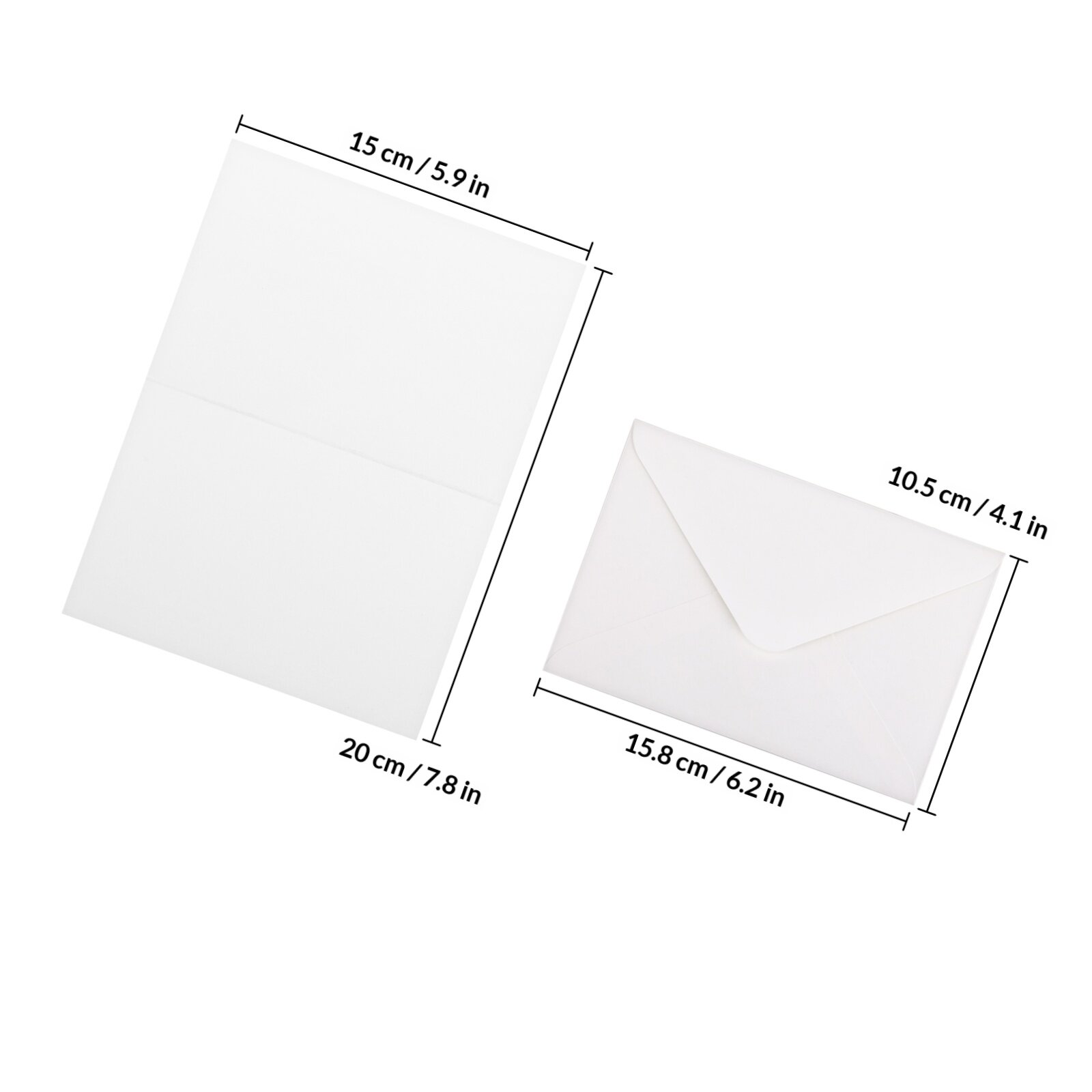 50 Наборов Белых Карточек С Конвертами Размером 16.00X11.00X0.10Cm Для Праздников И Подарков