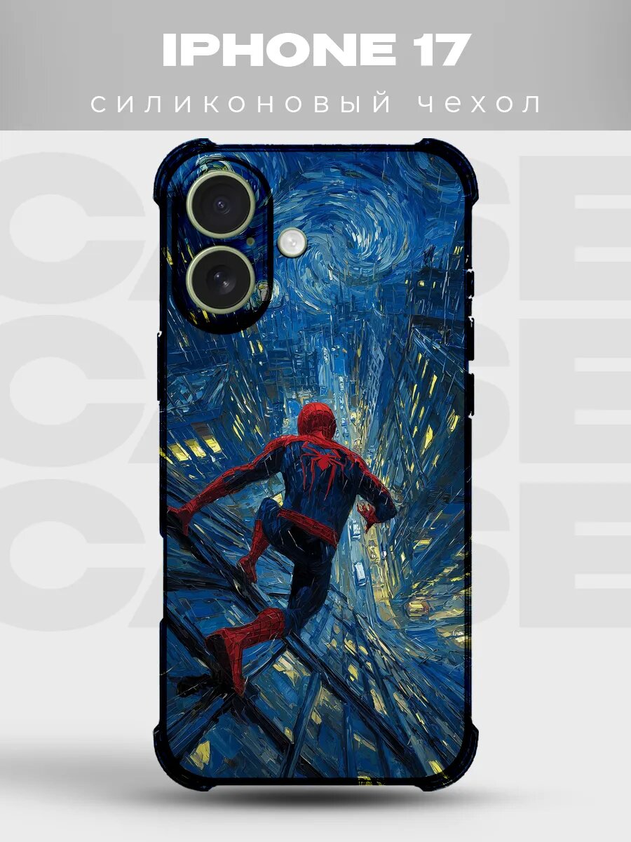 Чехол на iPhone 17 Человек-паук комикс spider man марвел