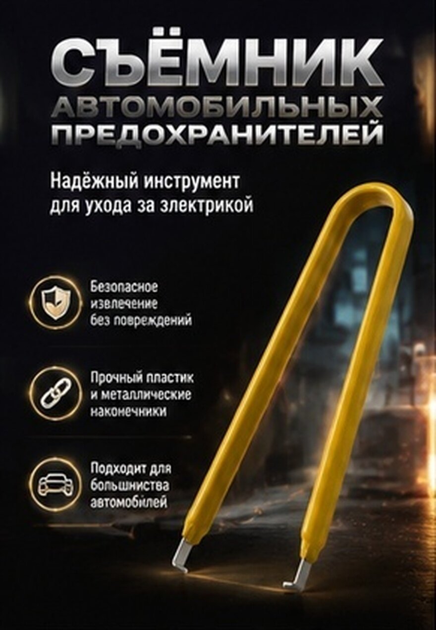 Автомобильный Инструмент Для Снятия Предохранителей Желтый 11.00X1.50X1.00Cm