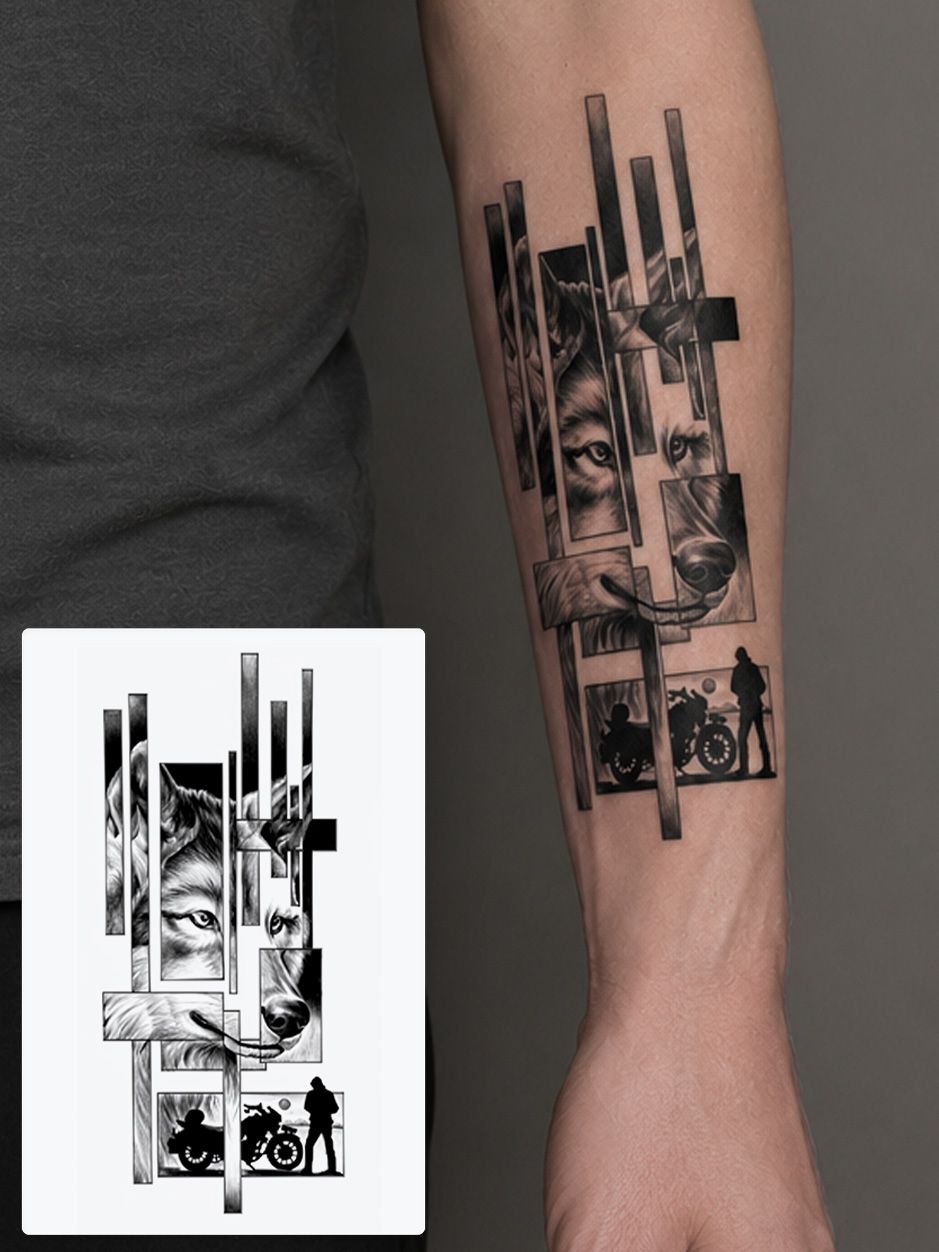 Tattoo'шки Временная тату "Волк" 12*21см