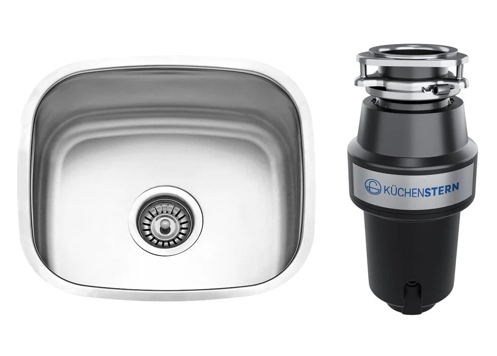 Комплект Мойка Seaman Eco Wien SWU-4439 44x39, сталь, нержавеющая сталь / Измельчитель KUCHENSTERN Muhle 351MU35 механический, нержавеющая сталь
