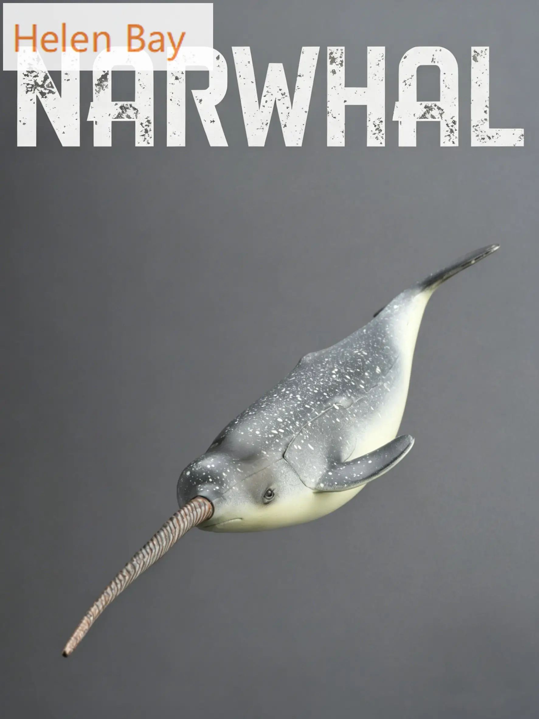 Фигурка кит, Нарвал(Narwhal), Игрушка Нарвал, Фигурка морские животные,26cm