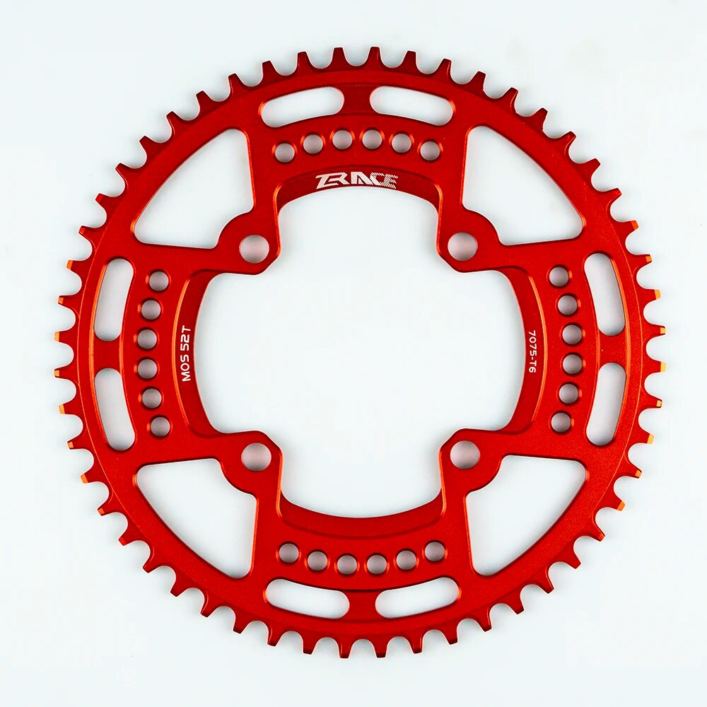 ZRACE Цепные звездочки 40T/42T/44T/46T/48T/50T/52T AL7075 Красный, Red 52T