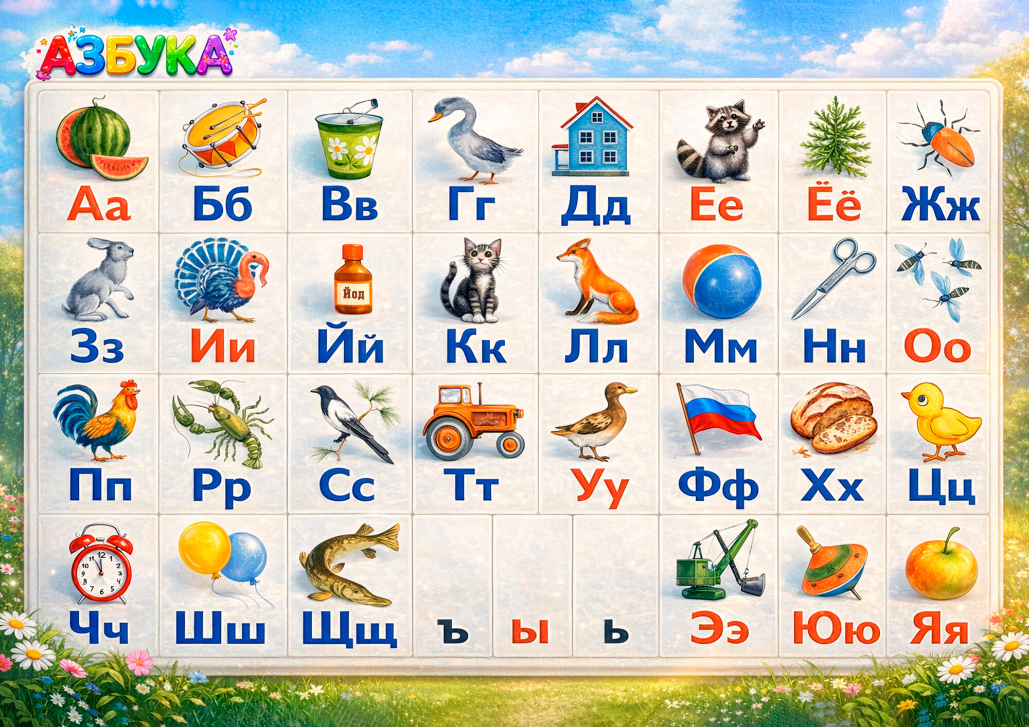 Учимся читать. Алфавит красочный, Формат А4 — фото 1