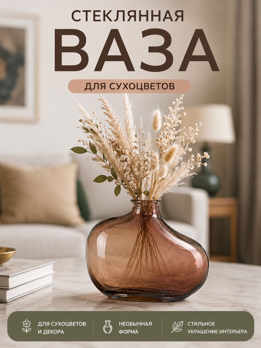 Ваза, 10 см , стекло