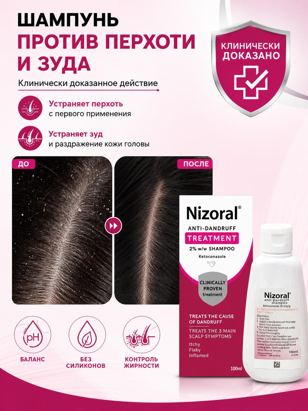 Nizoral Шампунь от перхоти, 100 мл