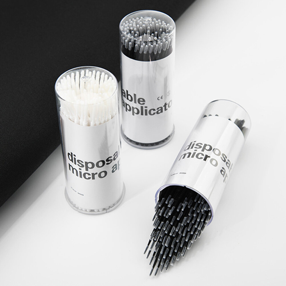 2 Банки 200 ШТ Длинный Кончик Чистые Хлопковые Палочки для Визажа Удаления Макияжа с Ресниц 10X0.3X0.3 CM