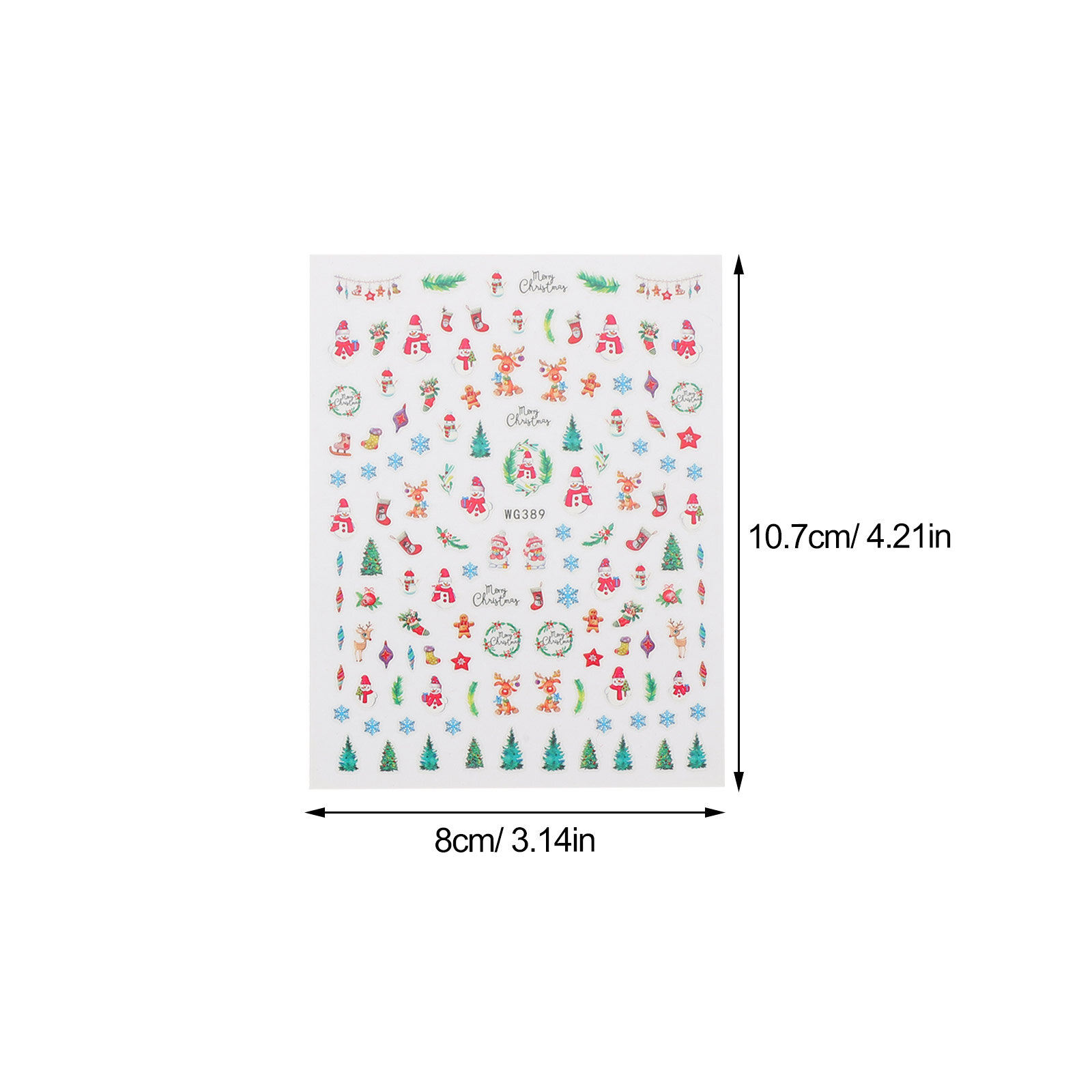 3 Листа Наклеек Для Ногтей С Christmas Элементами Украшение Ногтей 10 70X8 00X0 10Cm