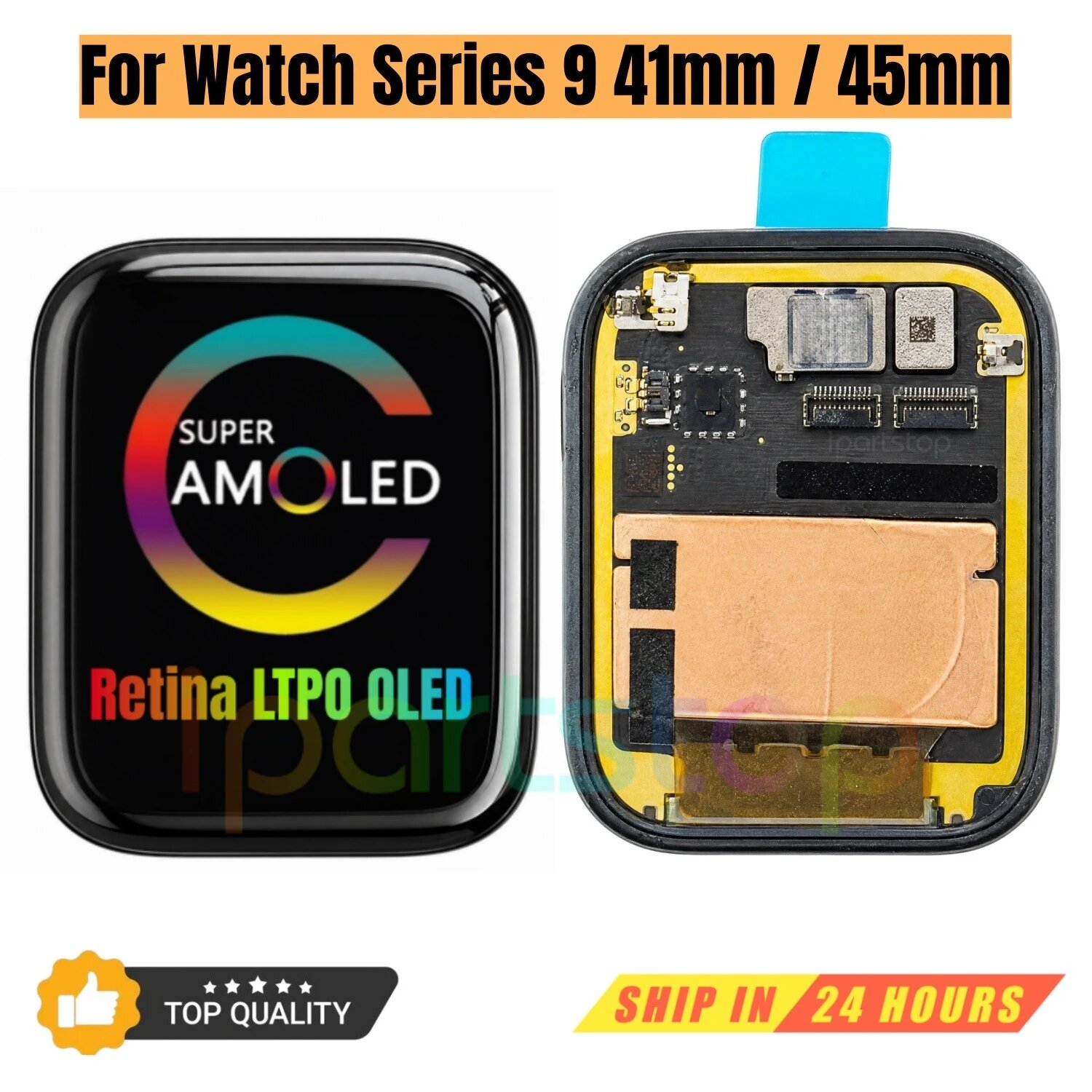 Запасной OLED-дисплей iParts для Apple Watch Series 9 S9 41 мм 45 мм A2982 A2984 A2983 for 45mm