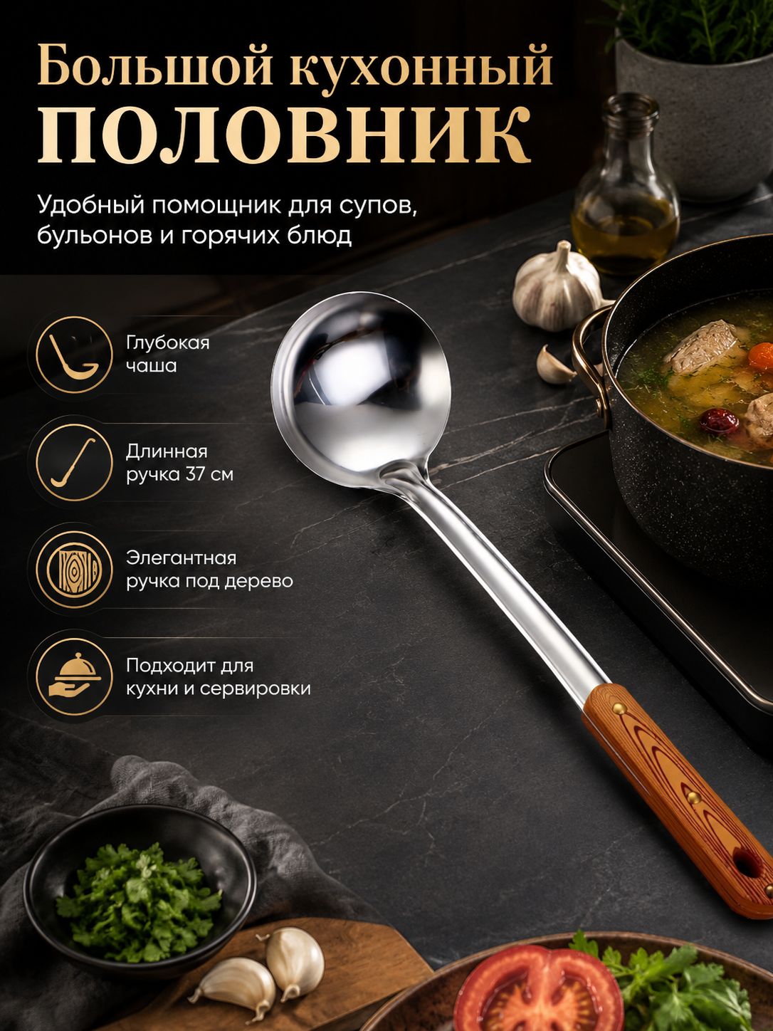 Половник, 37 см