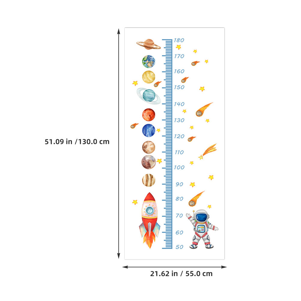 Наклейка Для Измерения Роста С Космическим Дизайном 2 Штуки 130.00X55.00X0.10Cm