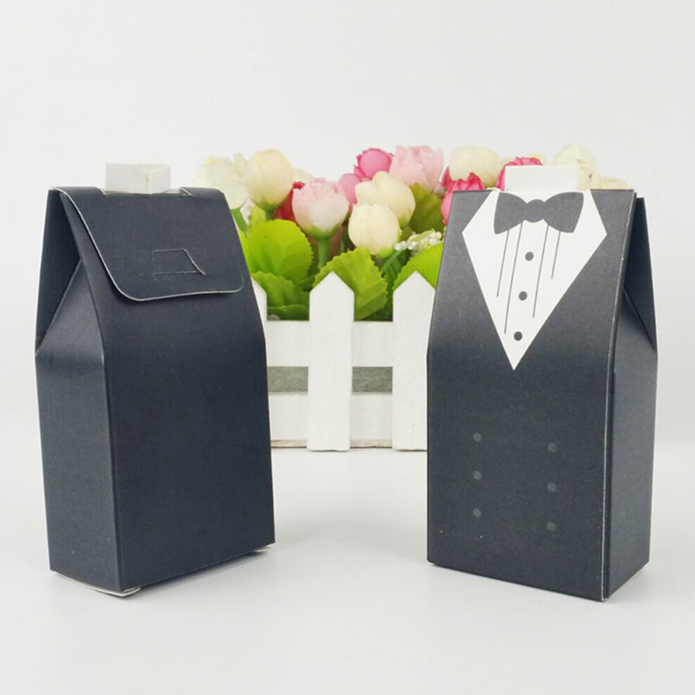 80 Шт Креативные Коробки Для Конфет В Стиле Европейской Свадьбы 5x10 Cm Включая 40 Шт Лент Для Свадебной Вечеринки