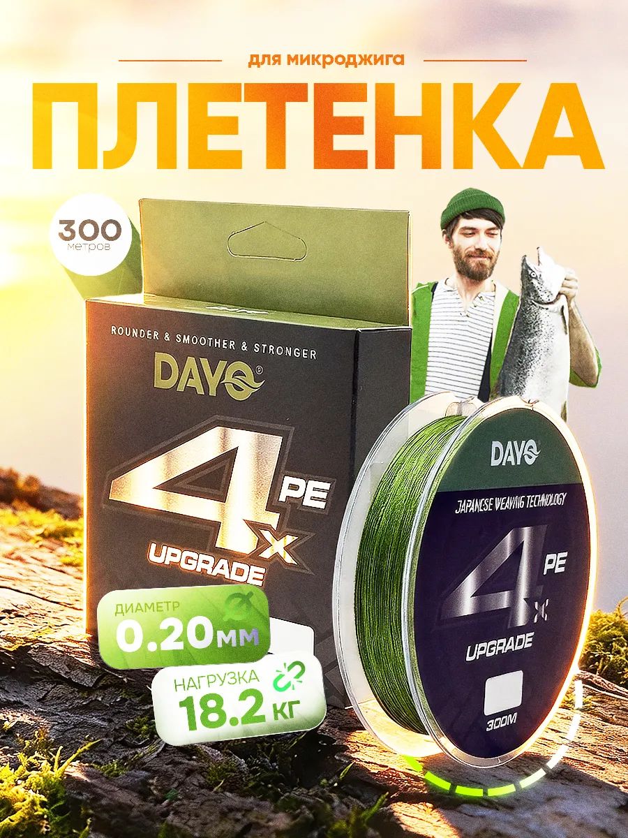 Шнур плетеный для спиннинга #1.5 PE 300м 0.20мм 18.2кг