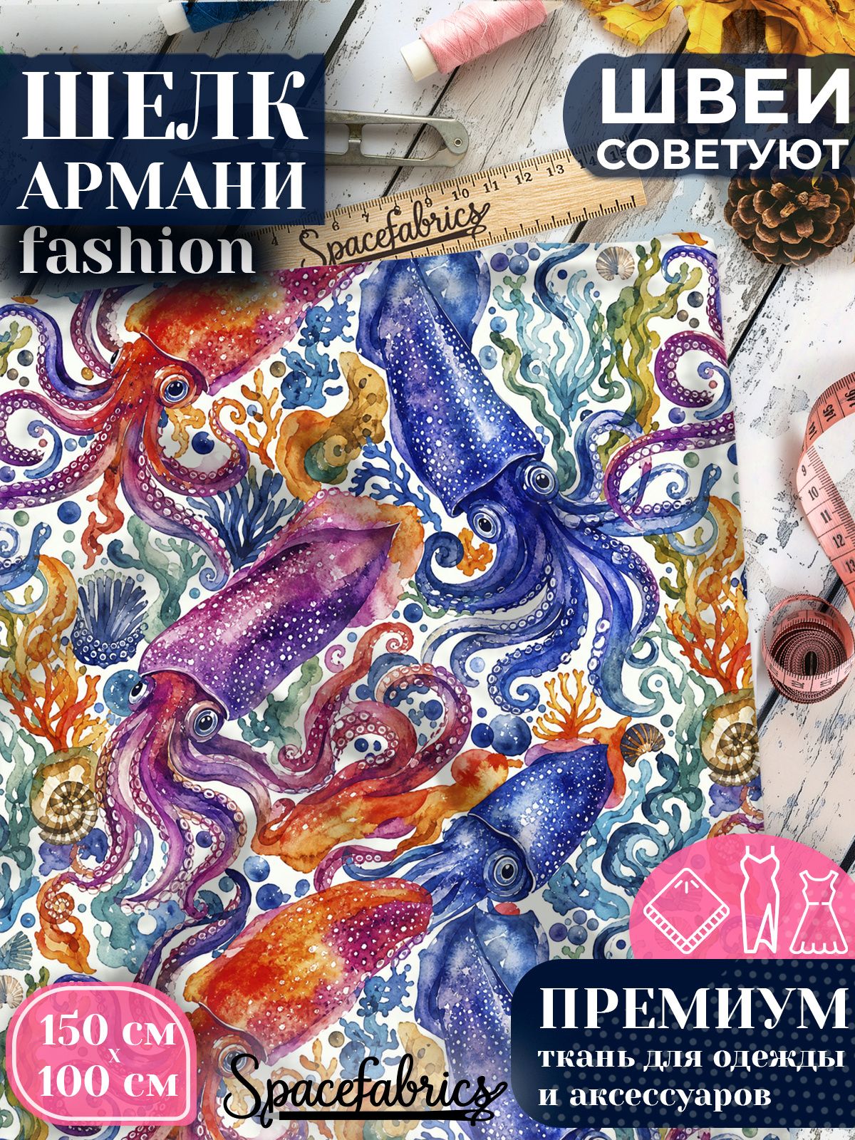 Ткань для шитья шелк Армани, искусственный атлас шелк для костюмов, платьев, юбок с принтом
