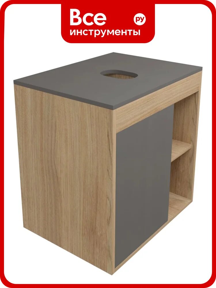 Тумба подвесная Teymi Nura 60, дуб эврика/графит матовый T60529 ЦБ-00269240