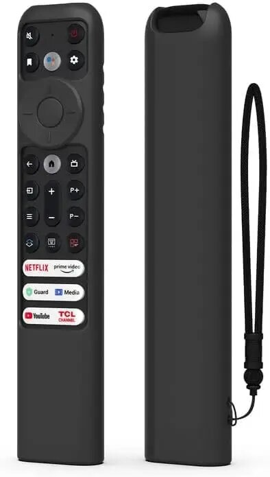Силиконовый чехол для пульта JIROAOTIC TCL RC902V FMR5 Черный, Черный, Black