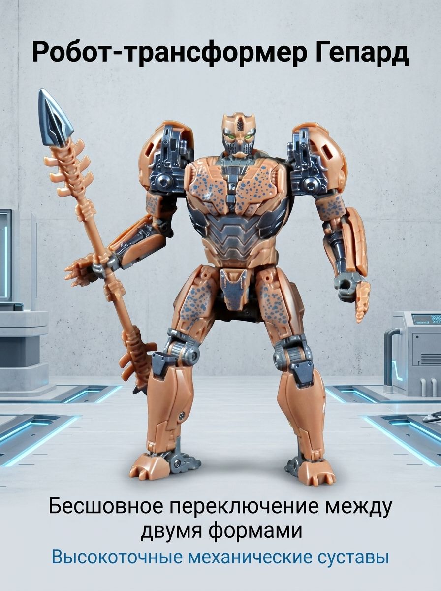 Фигурка Читор (Cheetor) Трансформер 18 См, Зверь-робот, Превращение В Гепарда, С Оружием, Для Коллекции