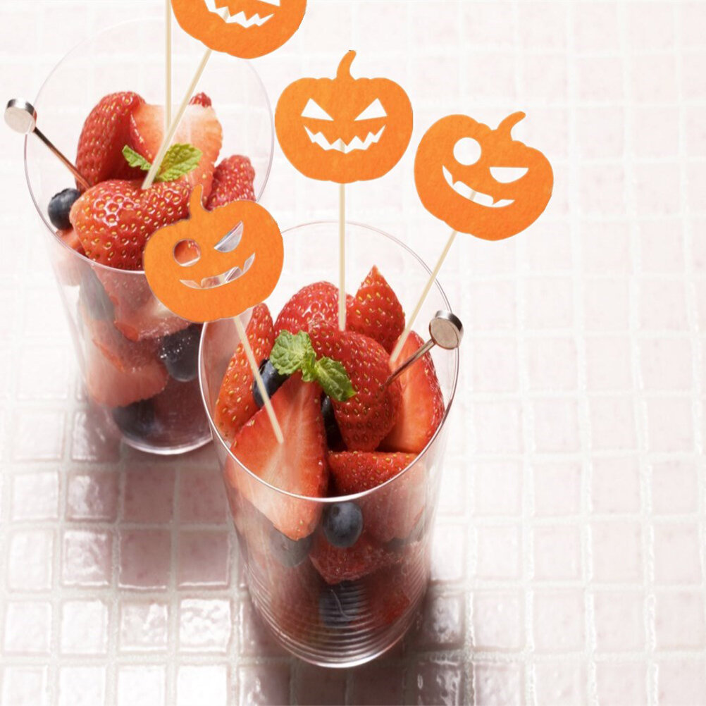 10 Штук Топперы Для Торта В Форме тыквы Оформление Для Праздничного Стола Halloween Party Supplies Размер M Цвет Orange