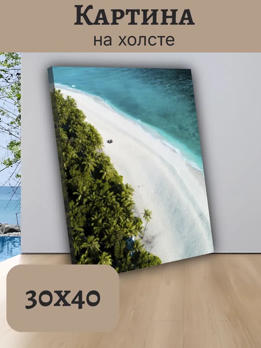 Картина Постер Мальдивы Maldives 30x40 аэрофотоснимок