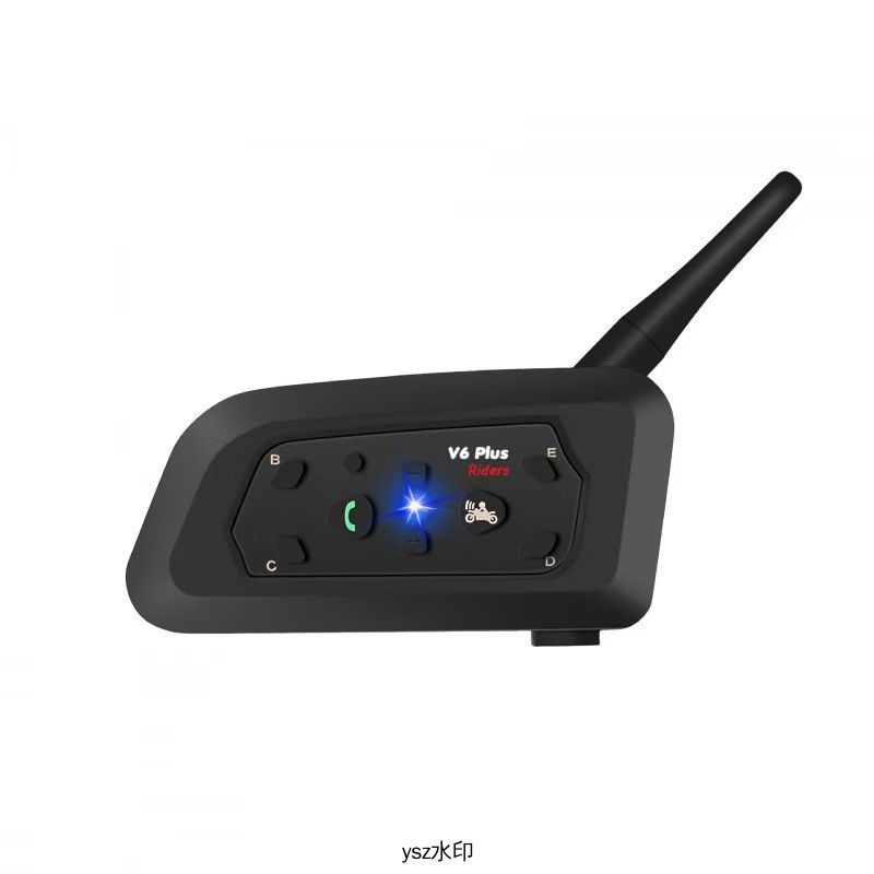 Мотошлемная гарнитура V6 Plus Bluetooth, интерфейс Type-C, беспроводная гарнитура для мотоциклистов, связь до 6 человек, шумоподавление, для шлема мотоцикла