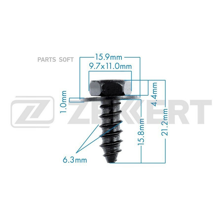 Саморез Zekkert Toyota ZEKKERT BE2774 | цена за 1 шт