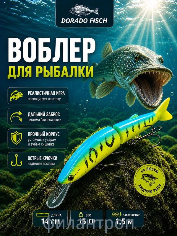 Воблер для рыбалки Свимбейт на щуку, окуня, судака