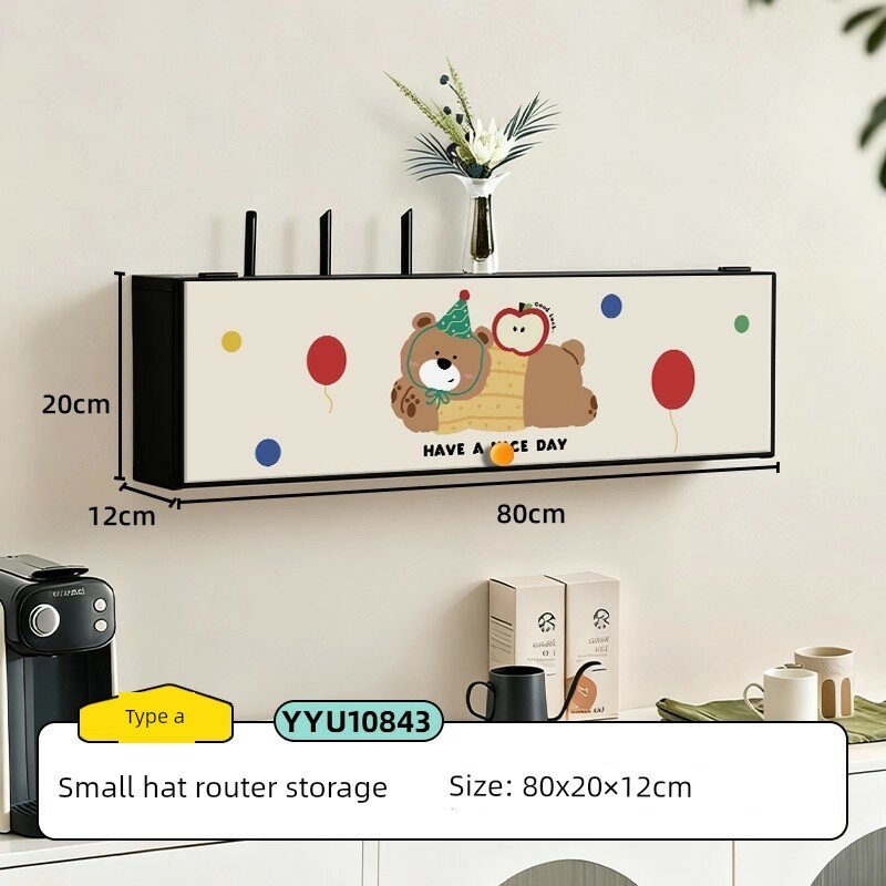 Настенный органайзер для роутера с маленькой шляпой, 80x20x12см, для кабельной организации