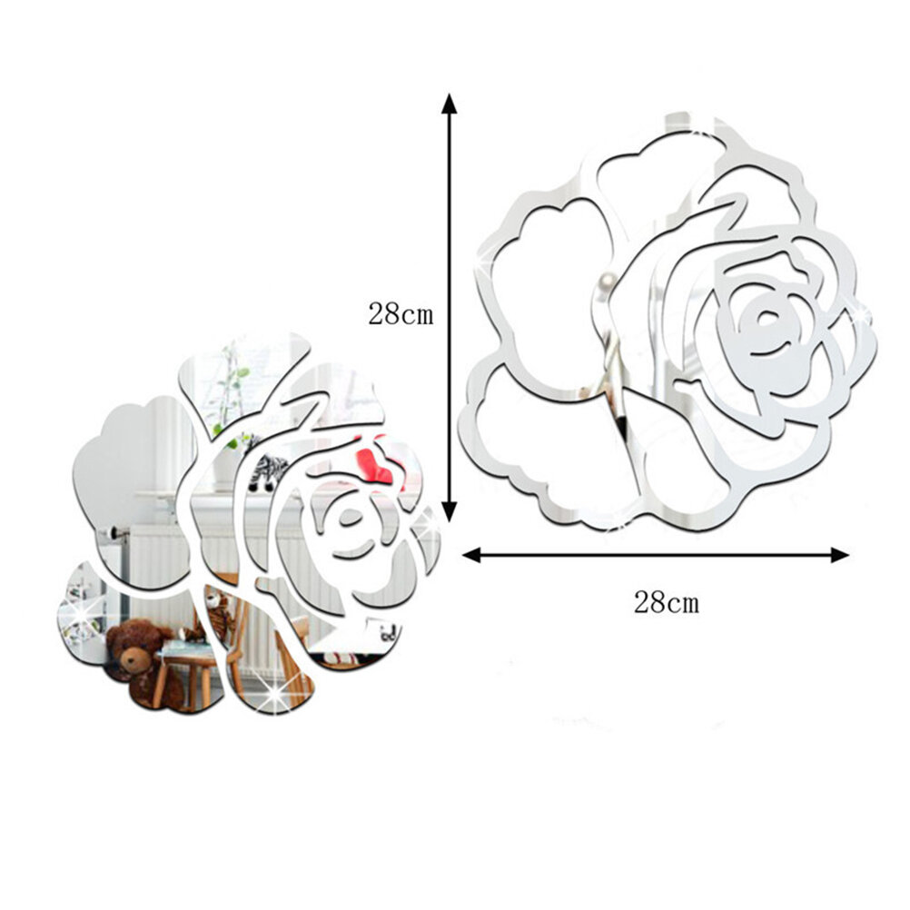 2 Шт Стильные Наклейки Для Стен В Forme Роз Серебристый Цвет 28*28*0.2Cm Декор Для Дома На День Валентинова