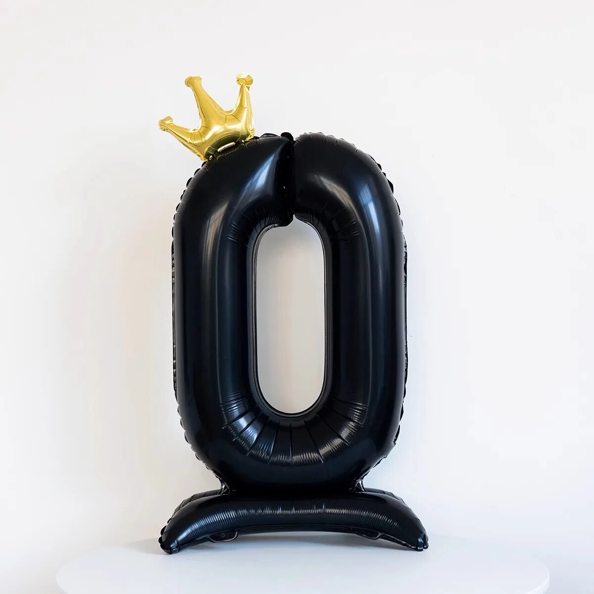 Черные цифровые шары 40 дюймов с золотой короной Black Balloon 0