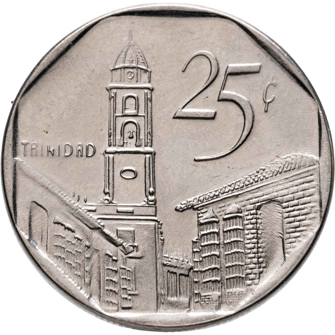 Куба 25 сентаво centavos 2008 CUC, Сталь, в сохранности UNC