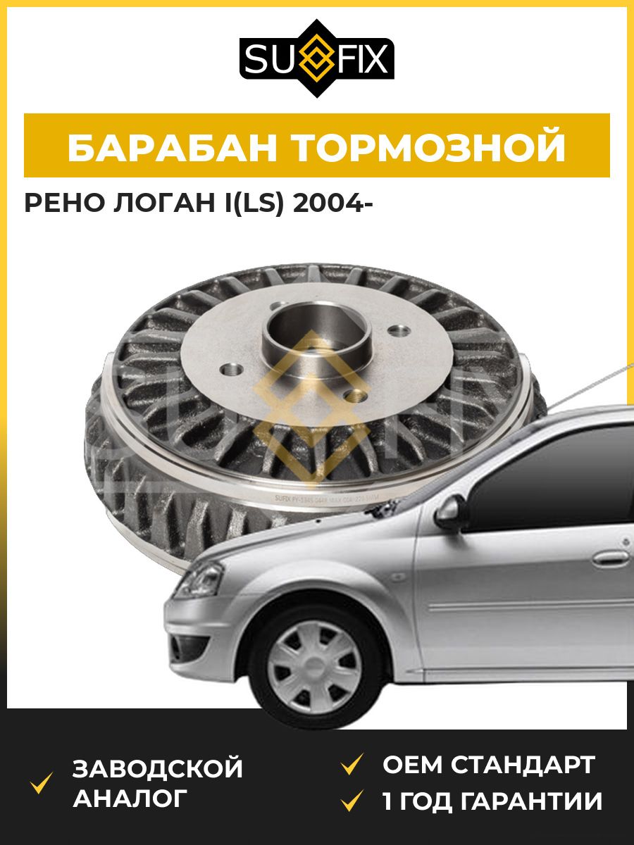 Барабан тормозной с подшипником задний SUFIX FY1345 Рено Логан I Renault Logan I 2004