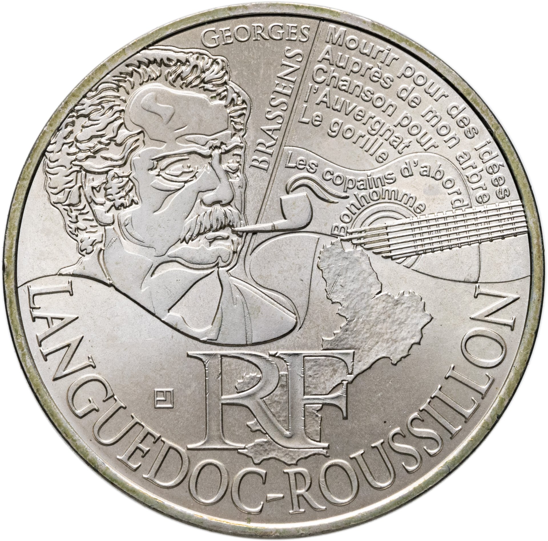 Франция 10 евро 2012 "Регионы Франции - Лангедок-Руссильон", Серебро 500, в сохранности UNC