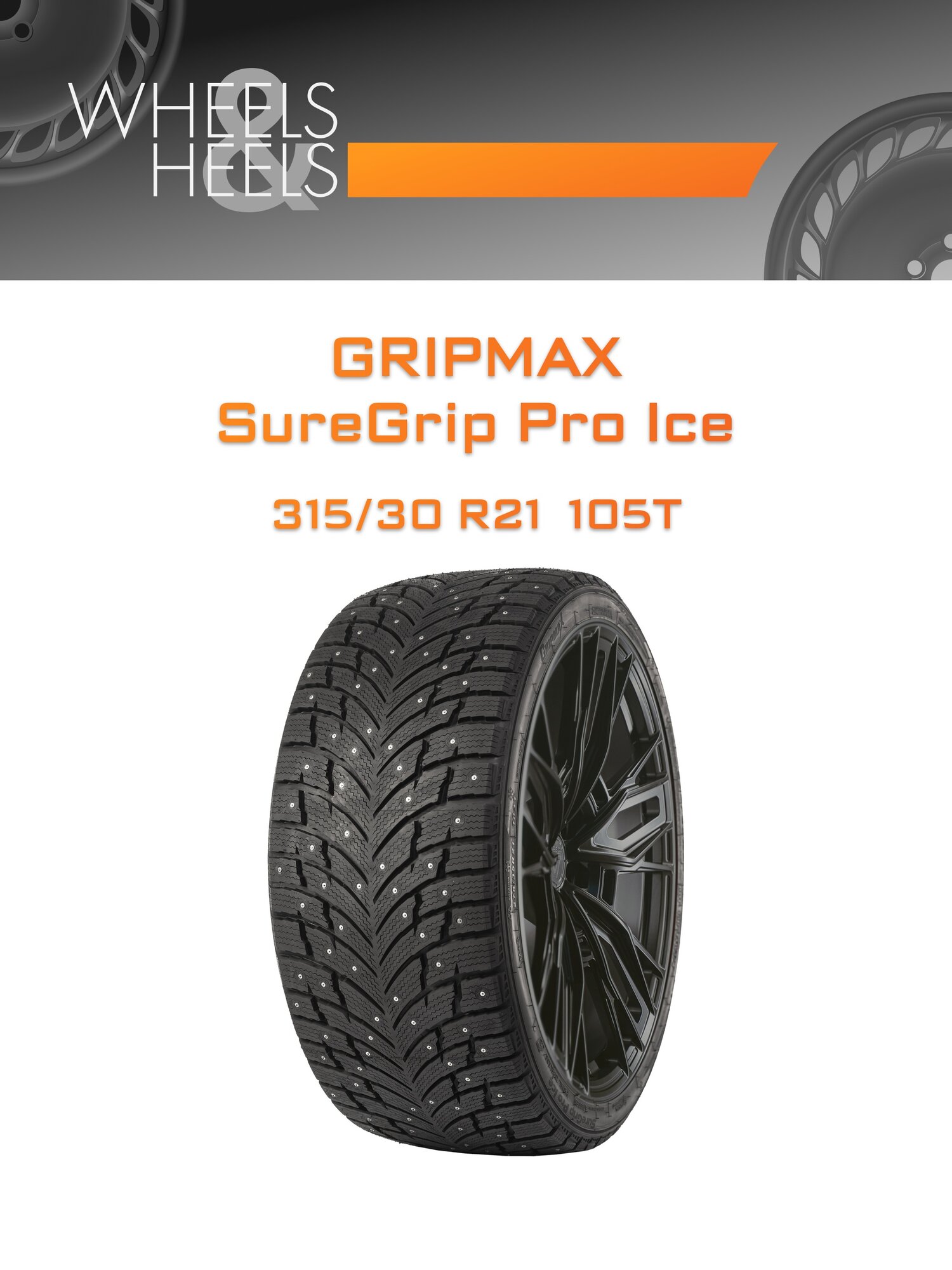 Шина автомобильная GRIPMAX SureGrip Pro Ice 315/30 R21 105T XL WINTER Ш, зимняя, универсальная