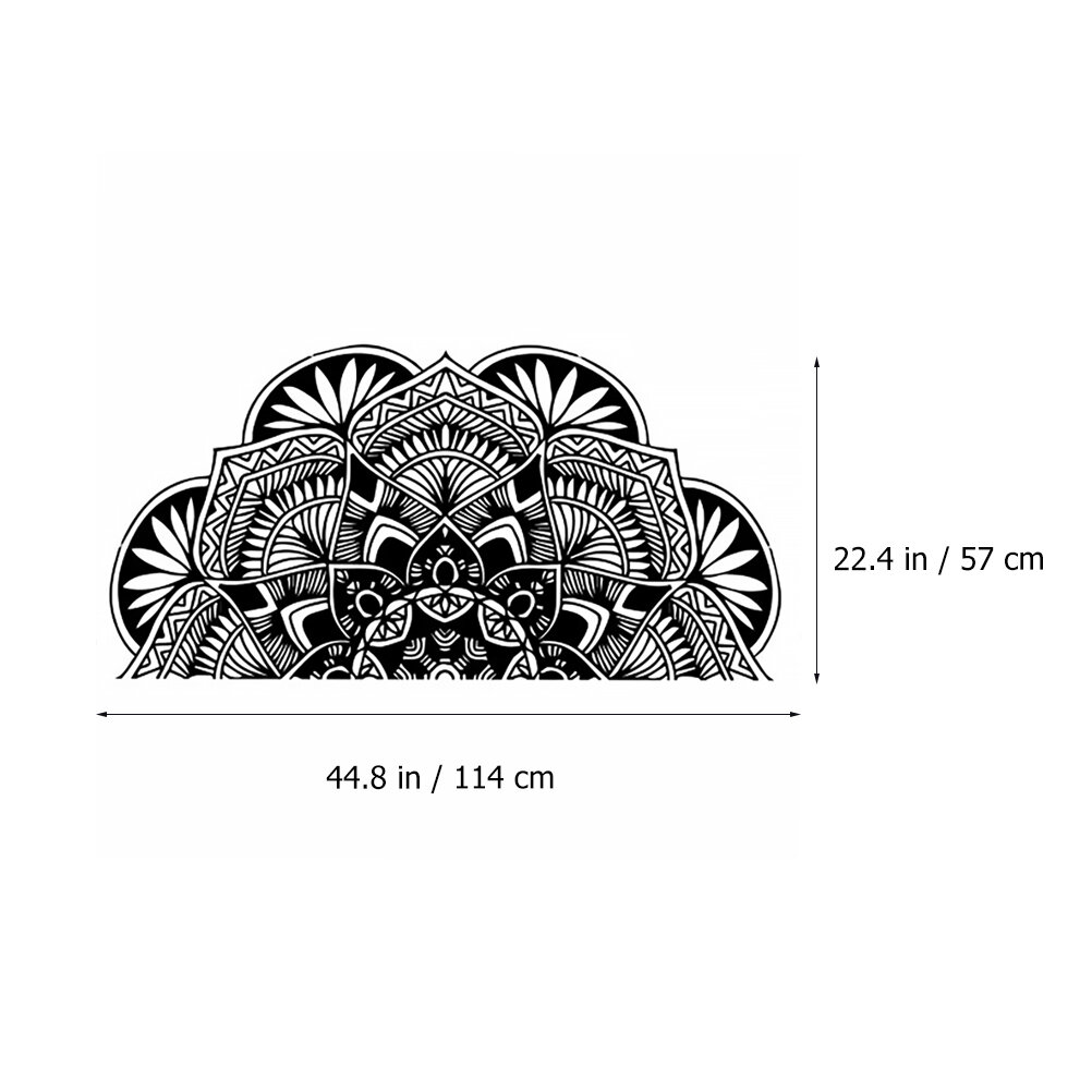 Mandala Цветочная Наклейка Для Стены У Кровати Оригинальный Дизайн Безопасная И Прочная 114X57X0 1Cm