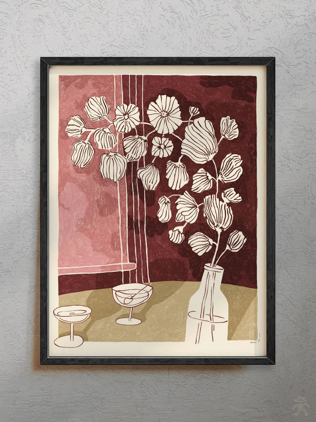 Интерьерный постер "Jazz & Flowers" в стиле pinterest, формата 30x40 см.