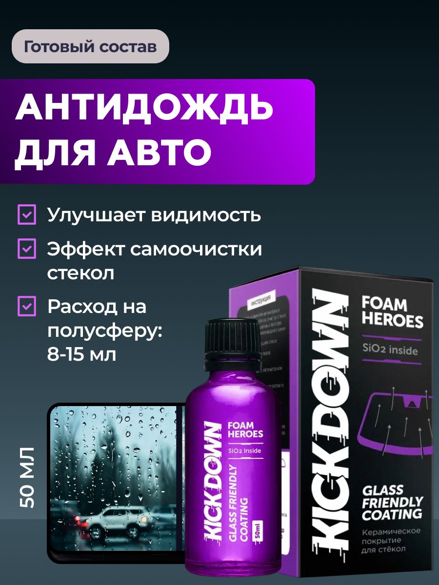Kickdown антидождь керамическое покрытие для стекол