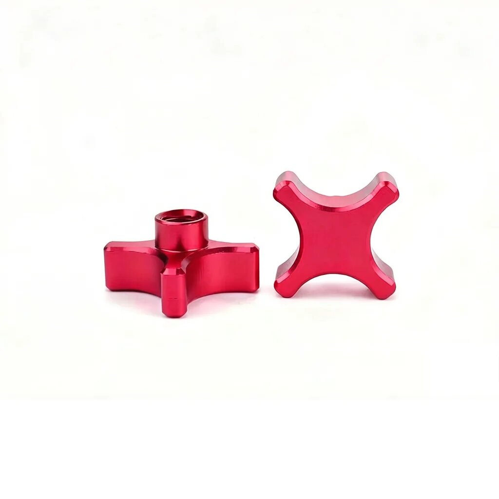 Гайки-барашки алюминиевые 4-лучевые M5 M6 M8 M10 Розовый, M8-1pcs, Red