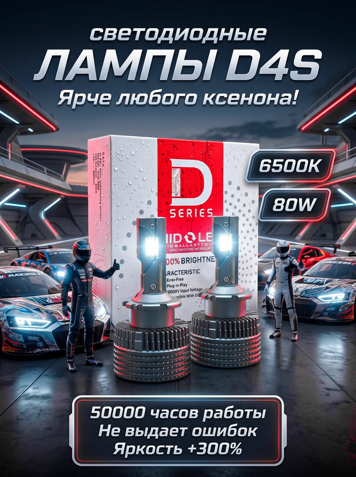 Светодиодные лампы D4S для Toyota Camry XV50 2011-2018 / Замена штатного ксенона Д4С для Тойота Камри 50