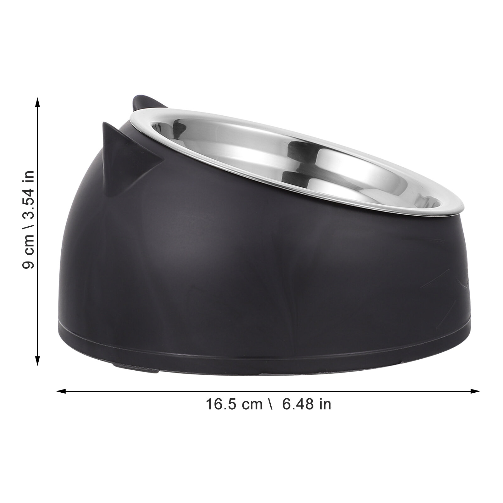 Миска Для Кошек И Собак Антипереворот Чёрного Цвета 16.5X16.5X9Cm