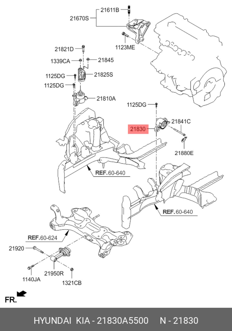 Опора кпп org (Hyundai/Kia 21830A5500)