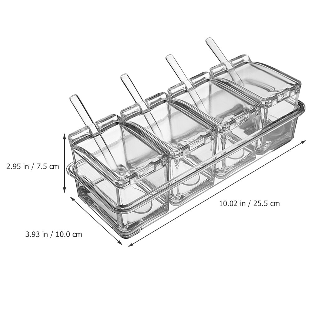 Набор Из 1 Прозрачной Банки Для Приправ С Уплотнением И Ложкой 25.5X10X7.5Cm