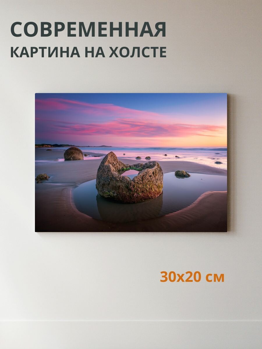 Картина на холсте Берег моря 30x20 см